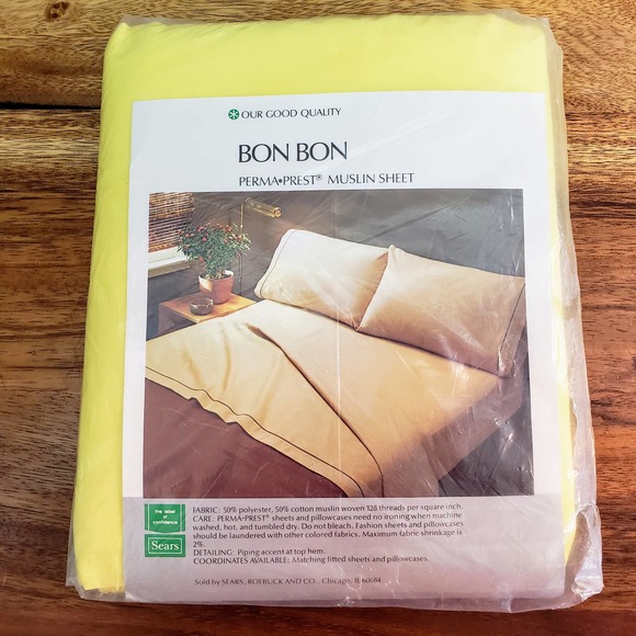 Sears | Bedding | Vintage 7s Sears Bon Bon Permaprest Muslin Xl Twin ...